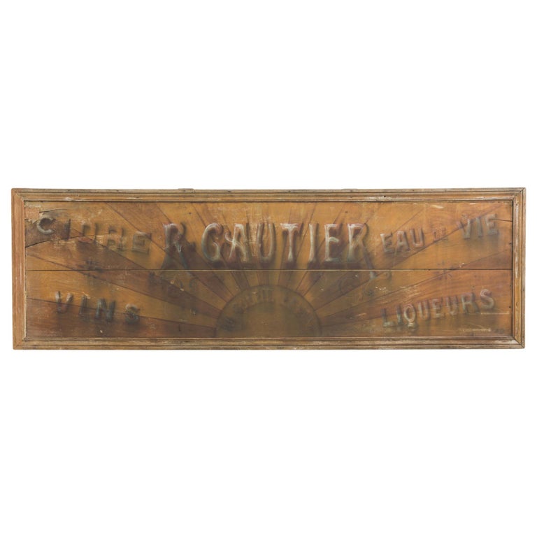 Antique French Hand Painted Sign at 1stDibs