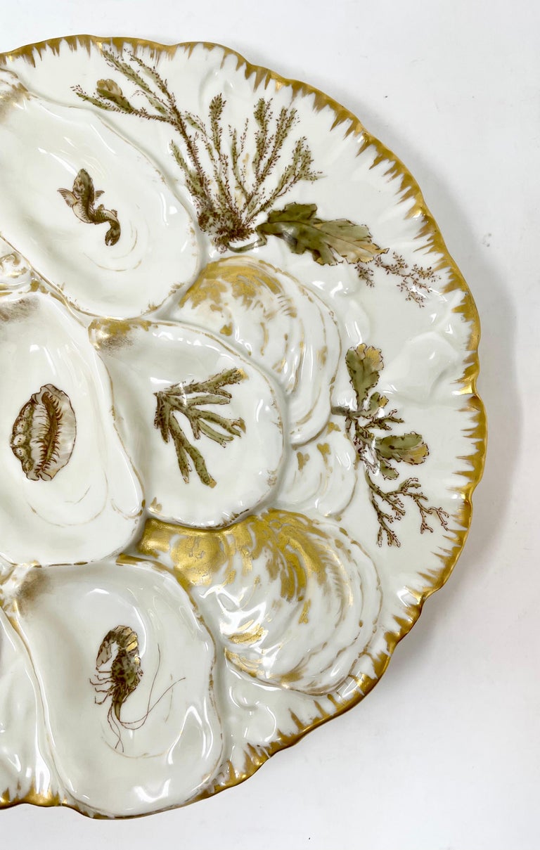 Antique French "Haviland Limoges" Porcelain Turkey Pattern Oyster Plate ...