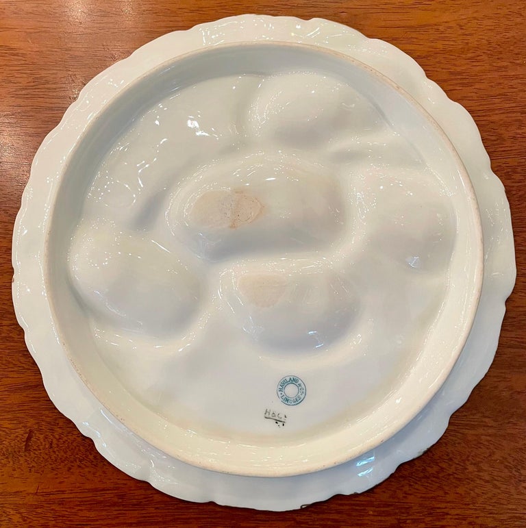 Antique French Haviland Limoges Red Porcelain Turkey Pattern Oyster ...