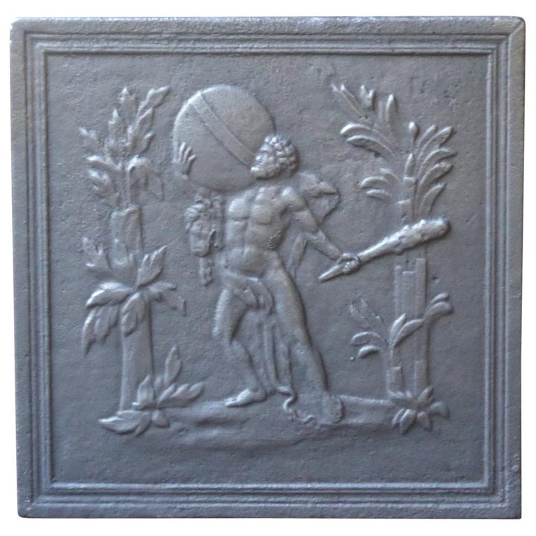 Antique French 'Hercules and Heaven' Fireback, 18th-19th Century at 1stDibs