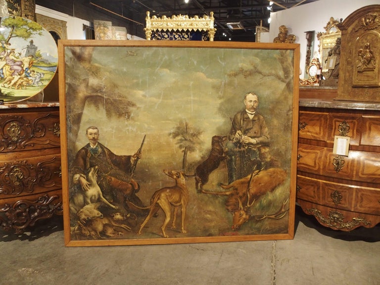 Antique French Hunt Scene Painting by Andre Loupot '1869-1943' at 1stDibs