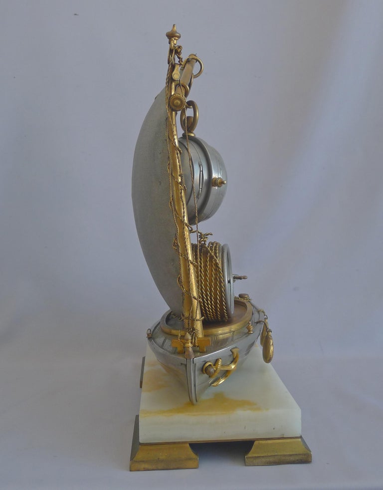 Antique French Industrial Sailboat Compendium Clock For Sale at 1stDibs