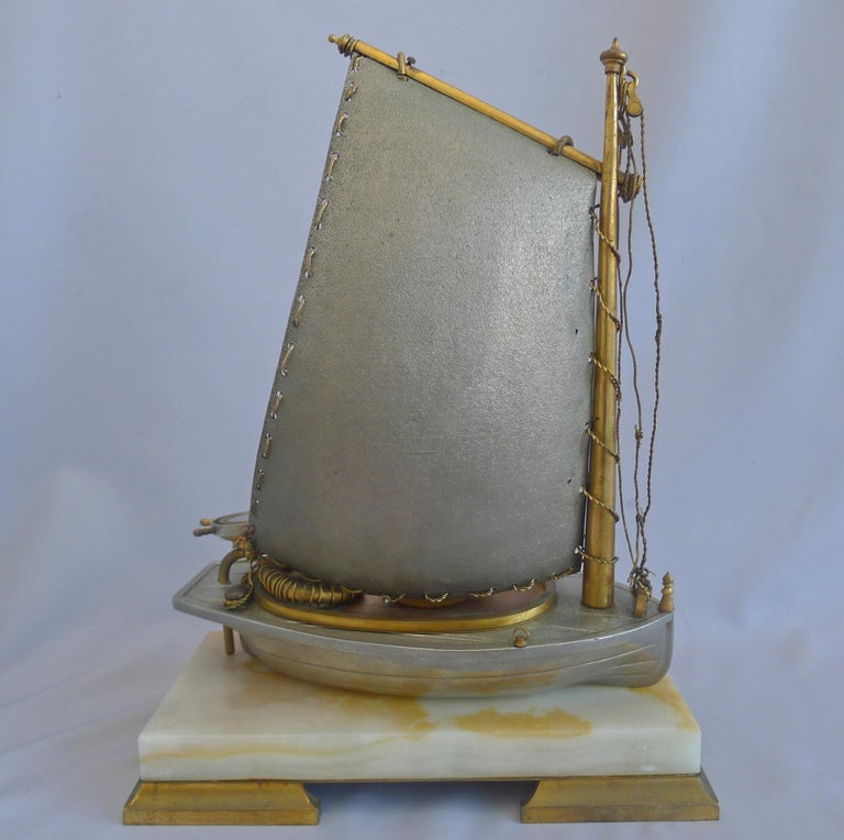 Antique French Industrial Sailboat Compendium Clock For Sale at 1stDibs