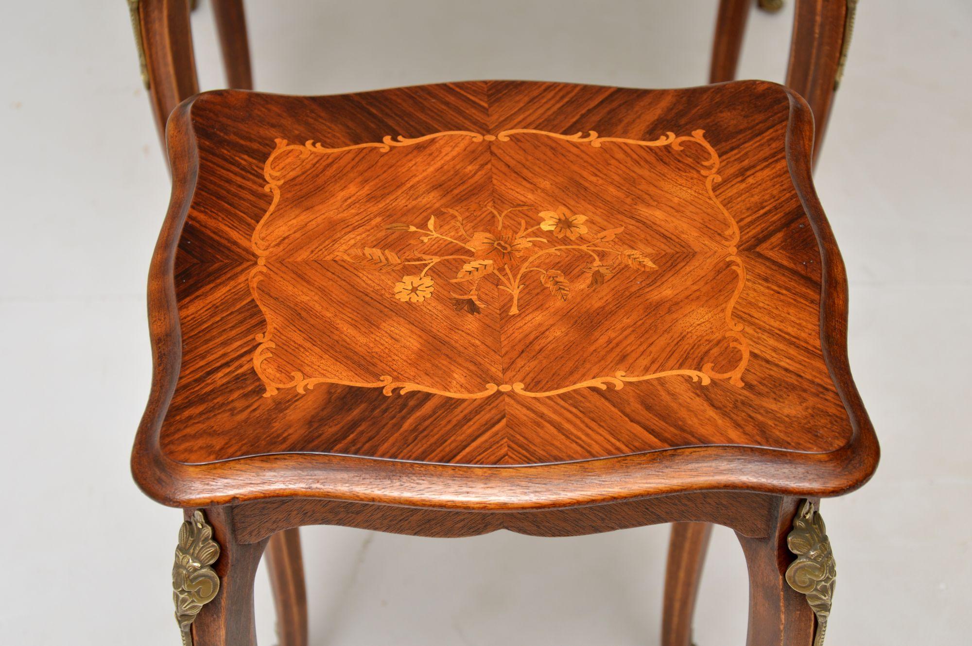 Antique French Inlaid Marquetry Nest of Tables at 1stDibs