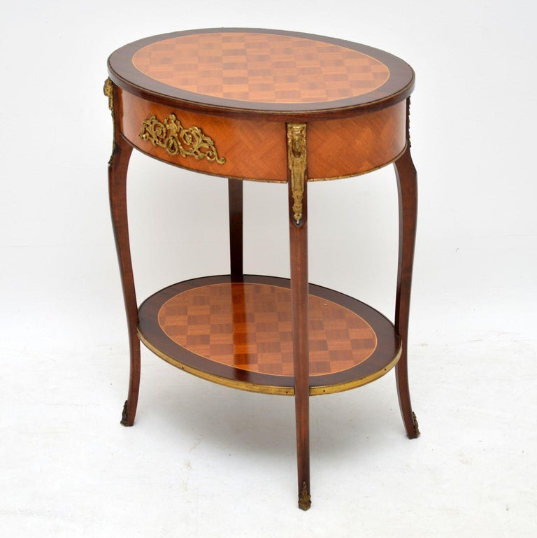 Antique French Inlaid Parquetry Side Table at 1stDibs