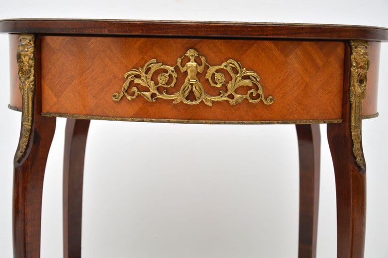 Antique French Inlaid Parquetry Side Table at 1stDibs