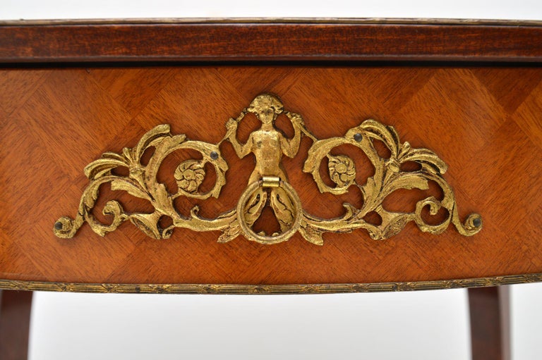 Antique French Inlaid Parquetry Side Table at 1stDibs