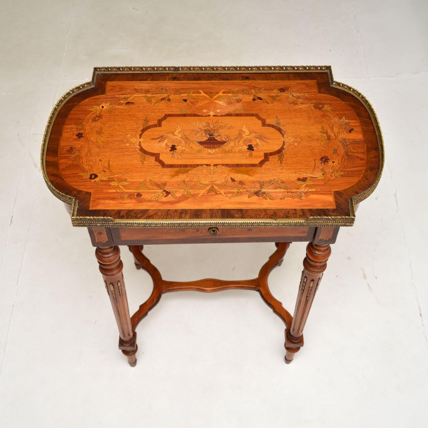 Antique French Inlaid Side Table For Sale at 1stDibs