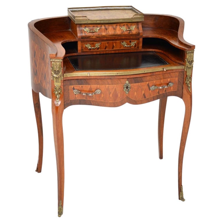 Antique French Inlaid Walnut Escritoire Writing Desk at 1stDibs