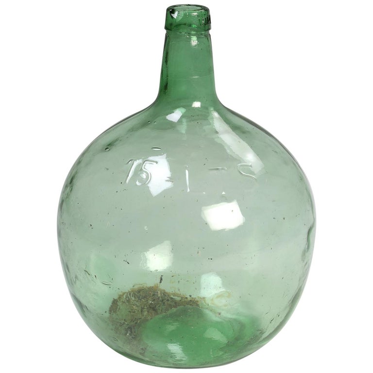 Antique French Large Glass Demijohn, circa 1900 at 1stDibs