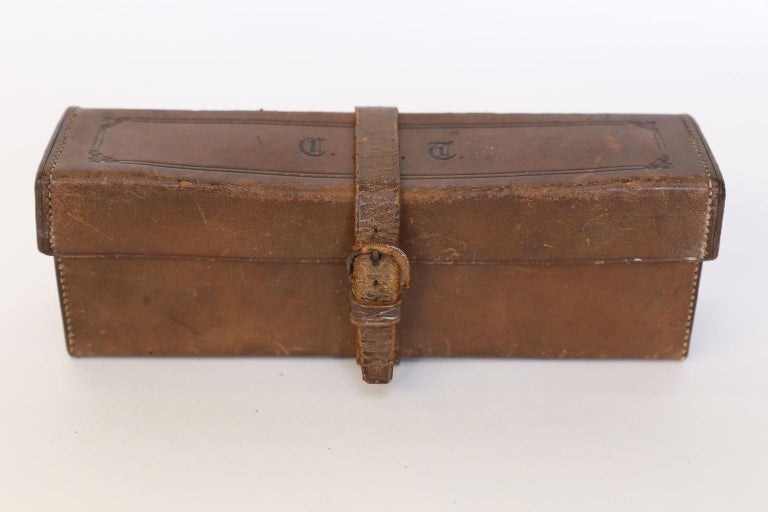 Antique French Leather Box For Sale at 1stDibs