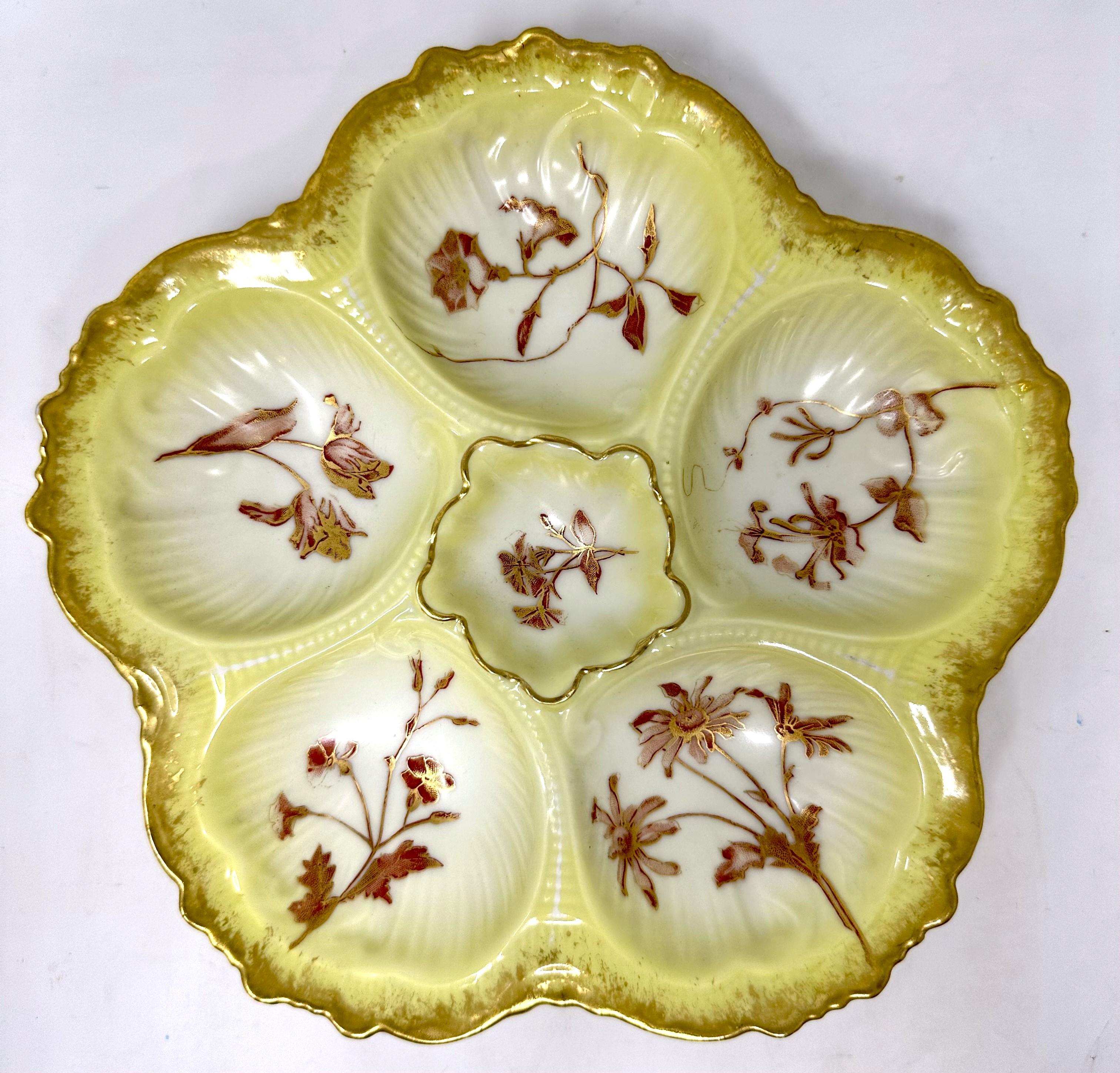 Antique French "Lewis and Strauss" Limoges Porcelain Yellow Oyster ...