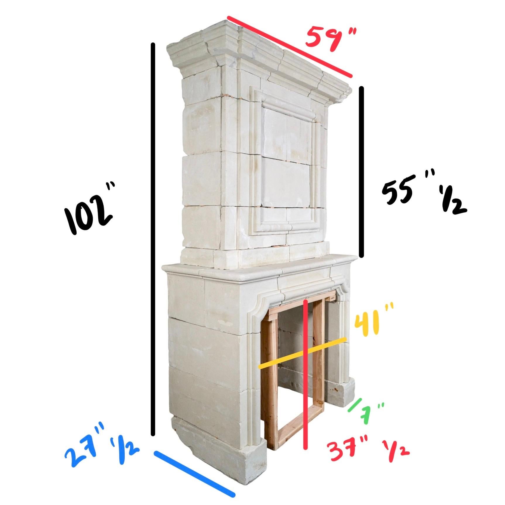 Antique French Limestone Mantel For Sale at 1stDibs
