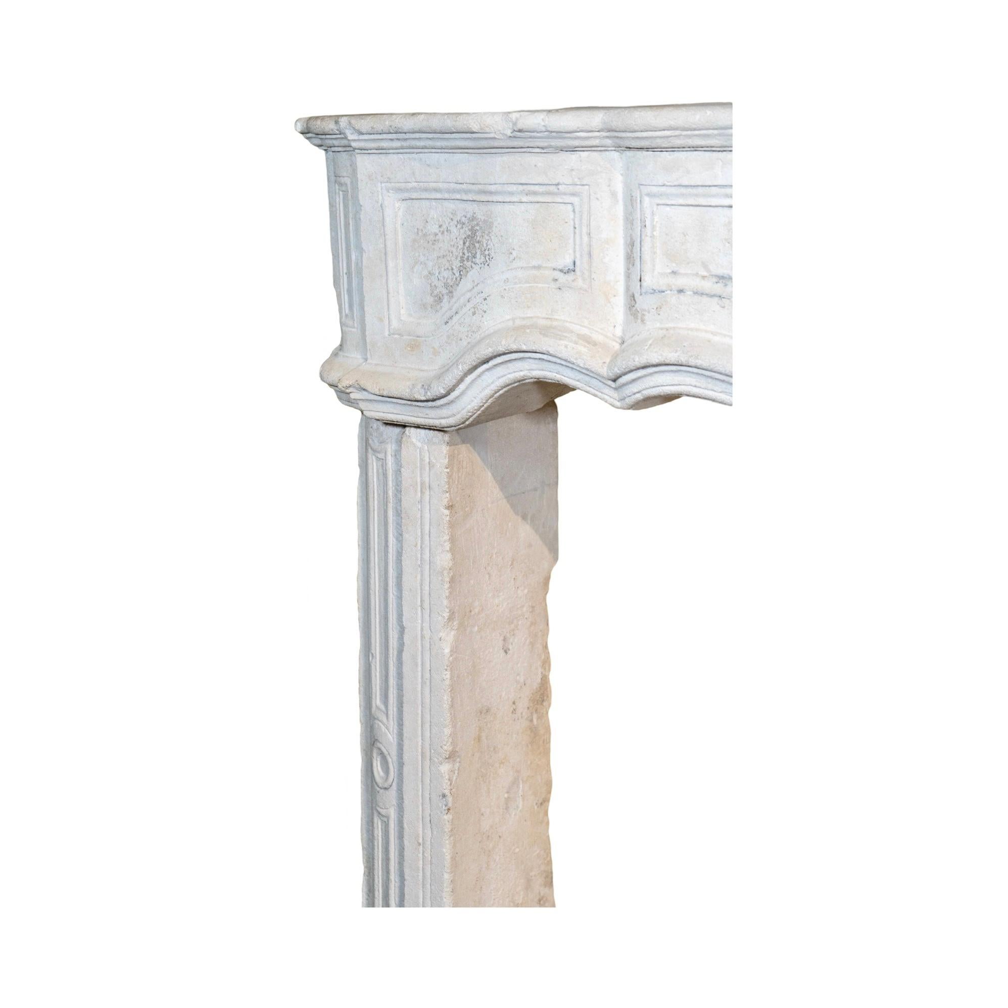 Antique French Limestone Mantel For Sale at 1stDibs