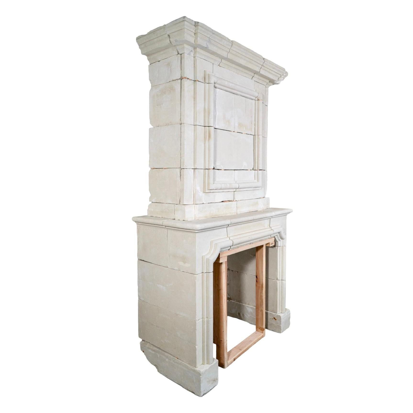 Antique French Limestone Mantel For Sale at 1stDibs