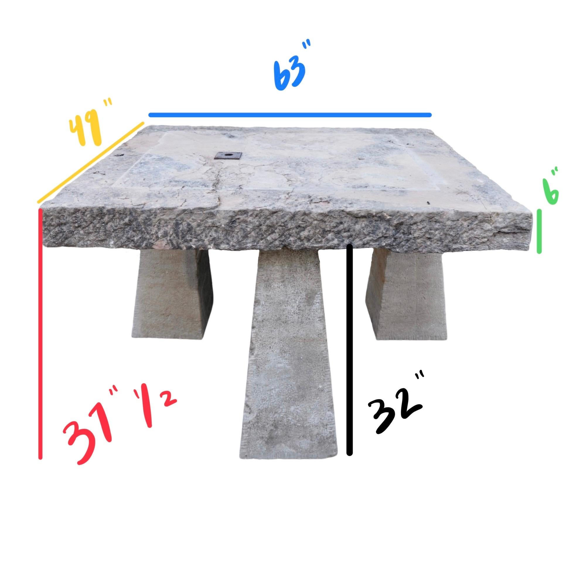 Antique French Limestone Table For Sale at 1stDibs