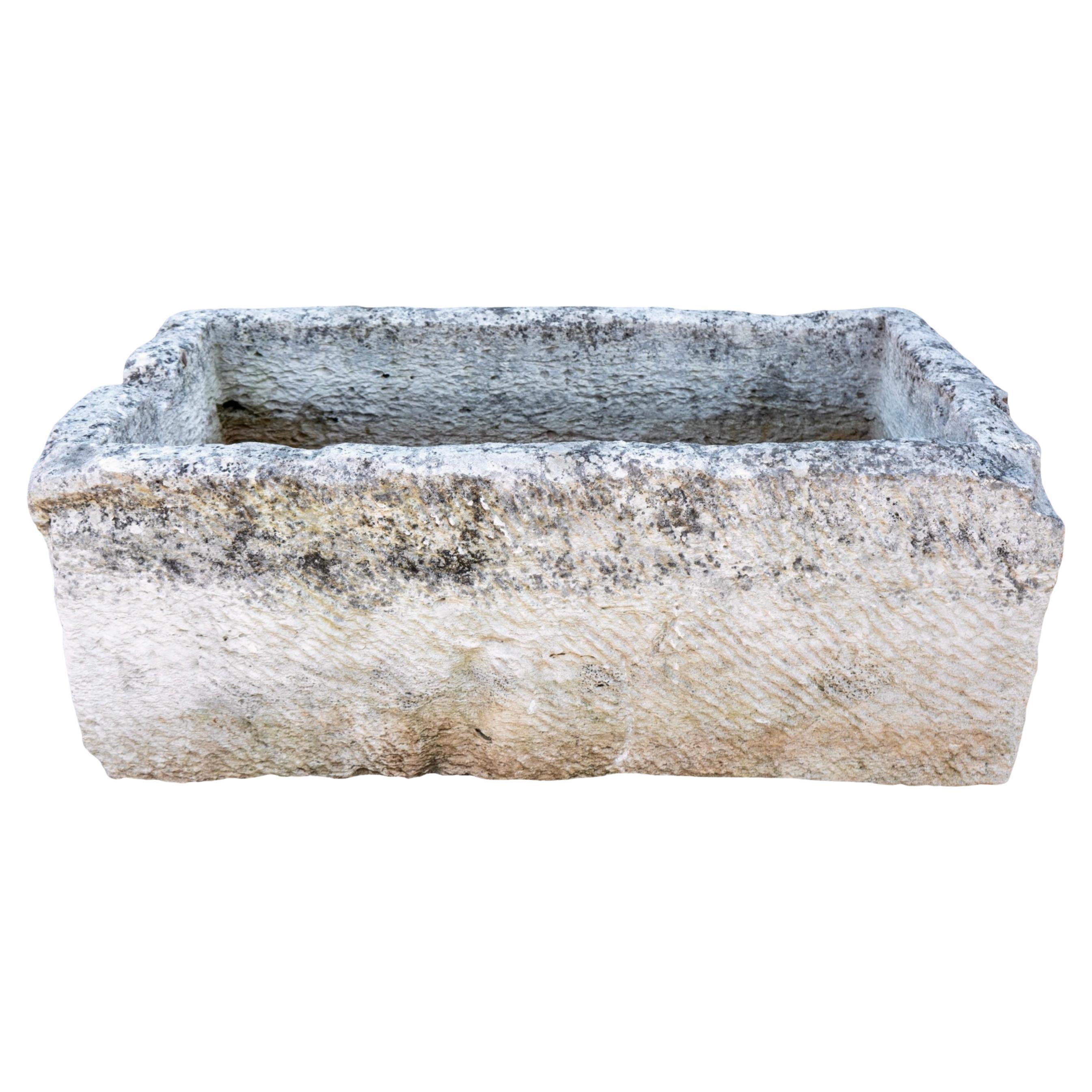 Antique French Limestone Trough For Sale at 1stDibs