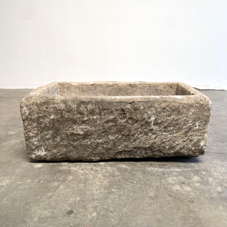 Antique French Limestone Trough Fountain Base Garden Planter at 1stDibs