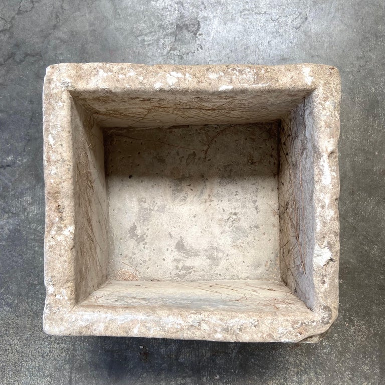 Antique French Limestone Trough Fountain Base Garden Square Planter For ...