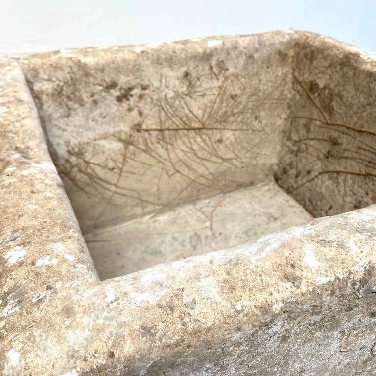 Antique French Limestone Trough Fountain Base Garden Square Planter For ...