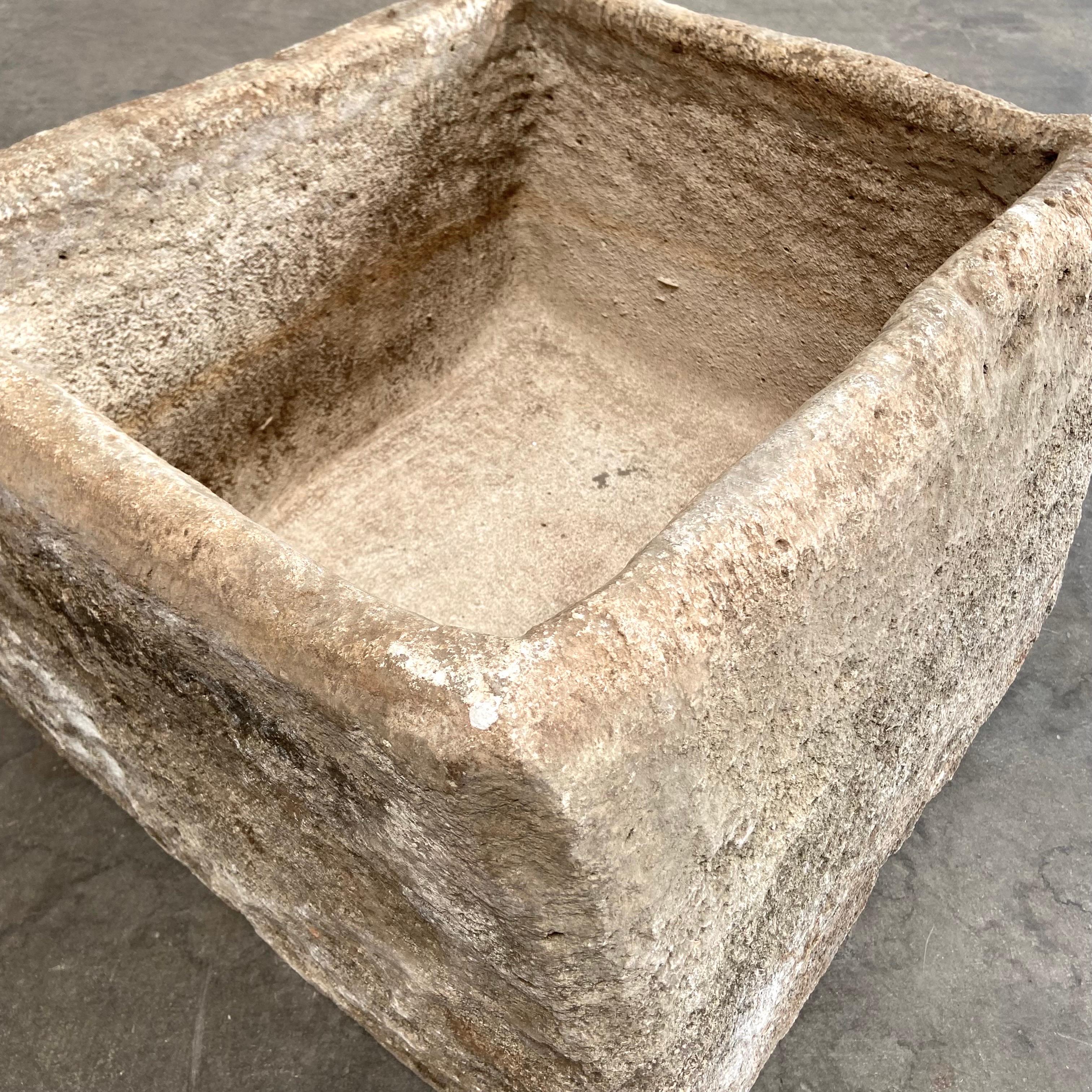 Antique French Limestone Trough Fountain Base or Garden Planter at 1stDibs