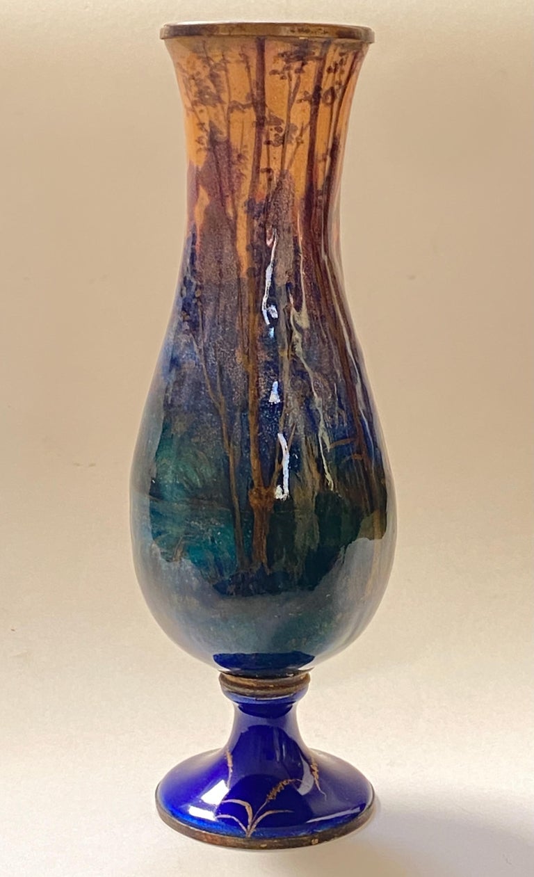 Antique French Limoges Enamel on Copper Portrait Vase, 19th Century For ...