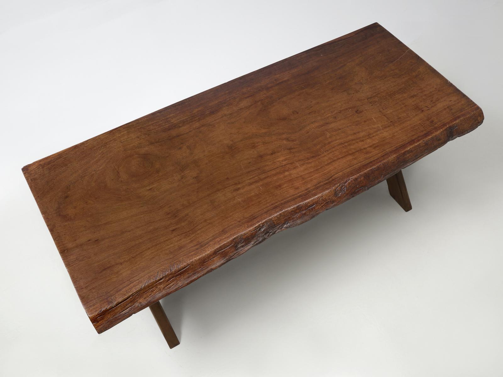 Antique French Live Edge Mahogany Trestle Dining Table from One Slab of ...