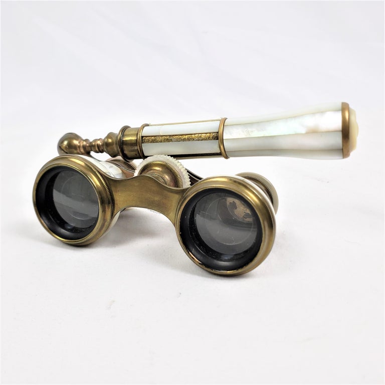 Antique French Lorgnette Binoculars or Opera Glasses in Brass and ...