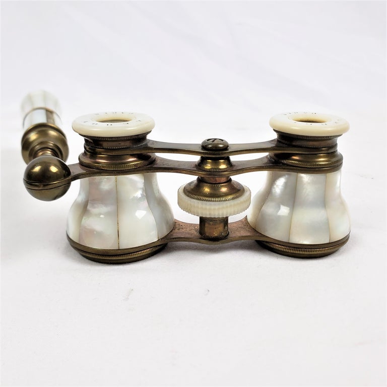Antique French Lorgnette Binoculars or Opera Glasses in Brass and ...