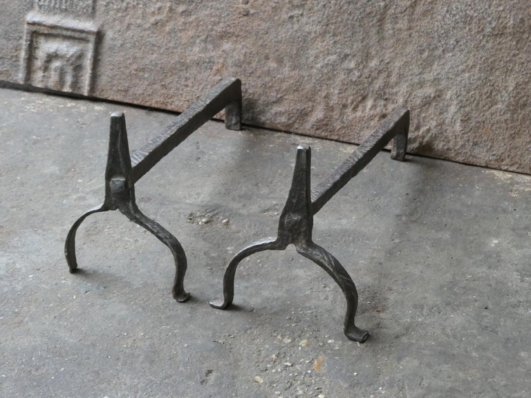 Antique French Louis III Andirons or Firedogs, 17th Century For Sale at ...