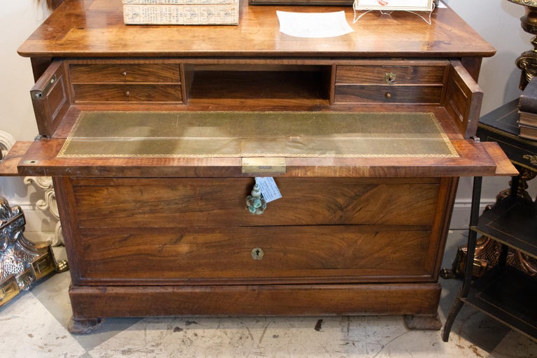 Antique French Louis Philippe Commode with Bureau Drawer in Mahogany at ...
