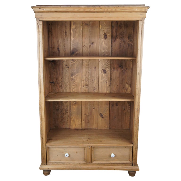 Antique French Louis Philippe Country Pine Farmhouse Bookcase Shelf ...
