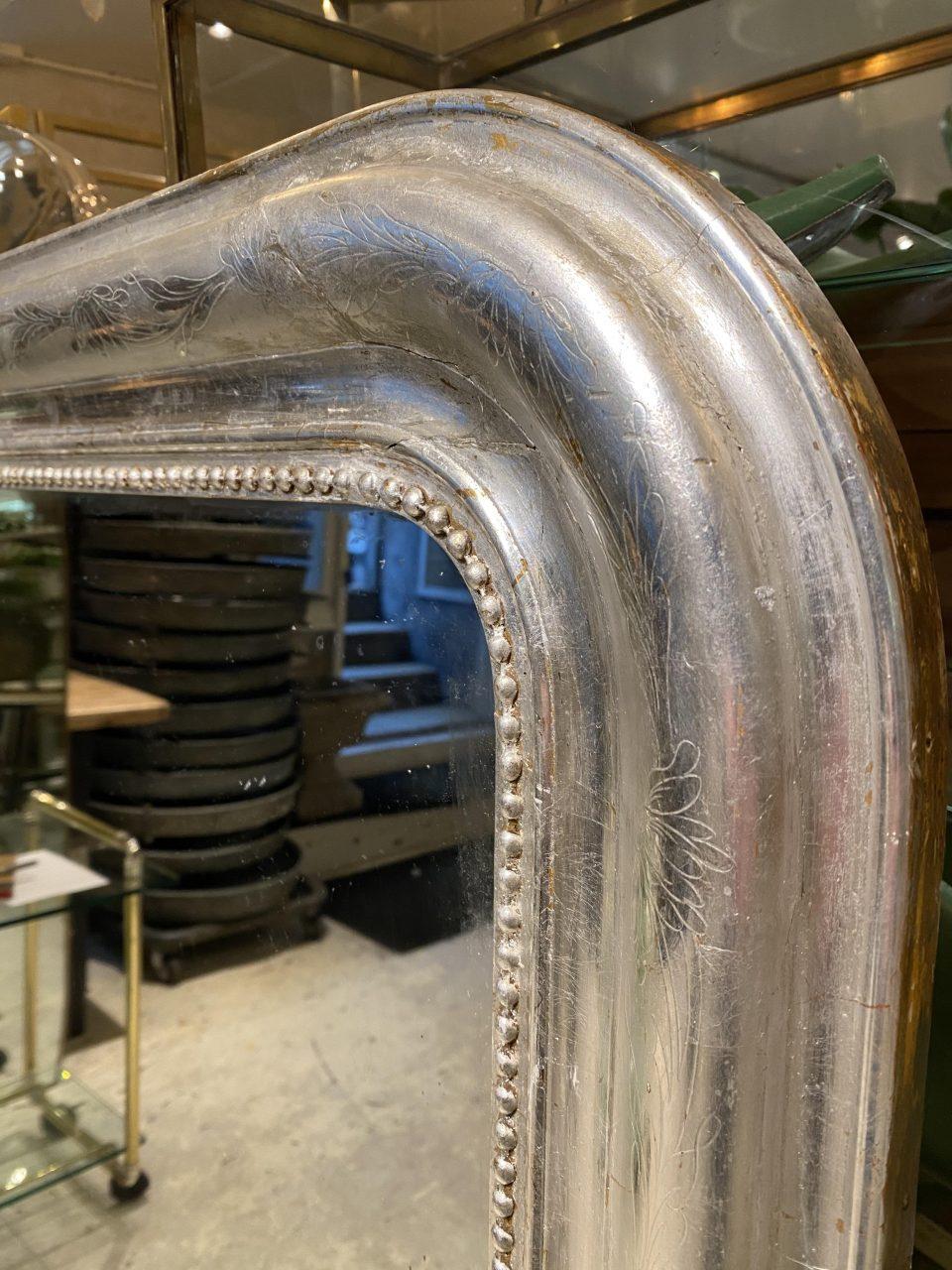 Antique French Louis Philippe Silver Mirror at 1stDibs