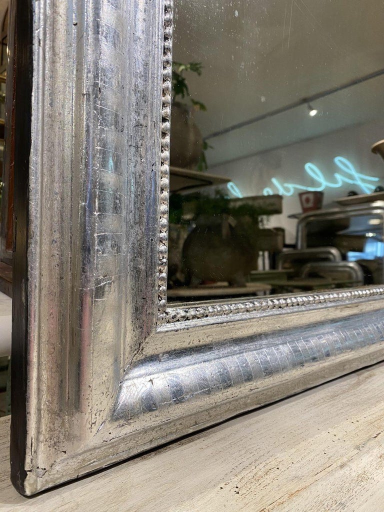 Antique French Louis Philippe Silver Mirror For Sale at 1stDibs