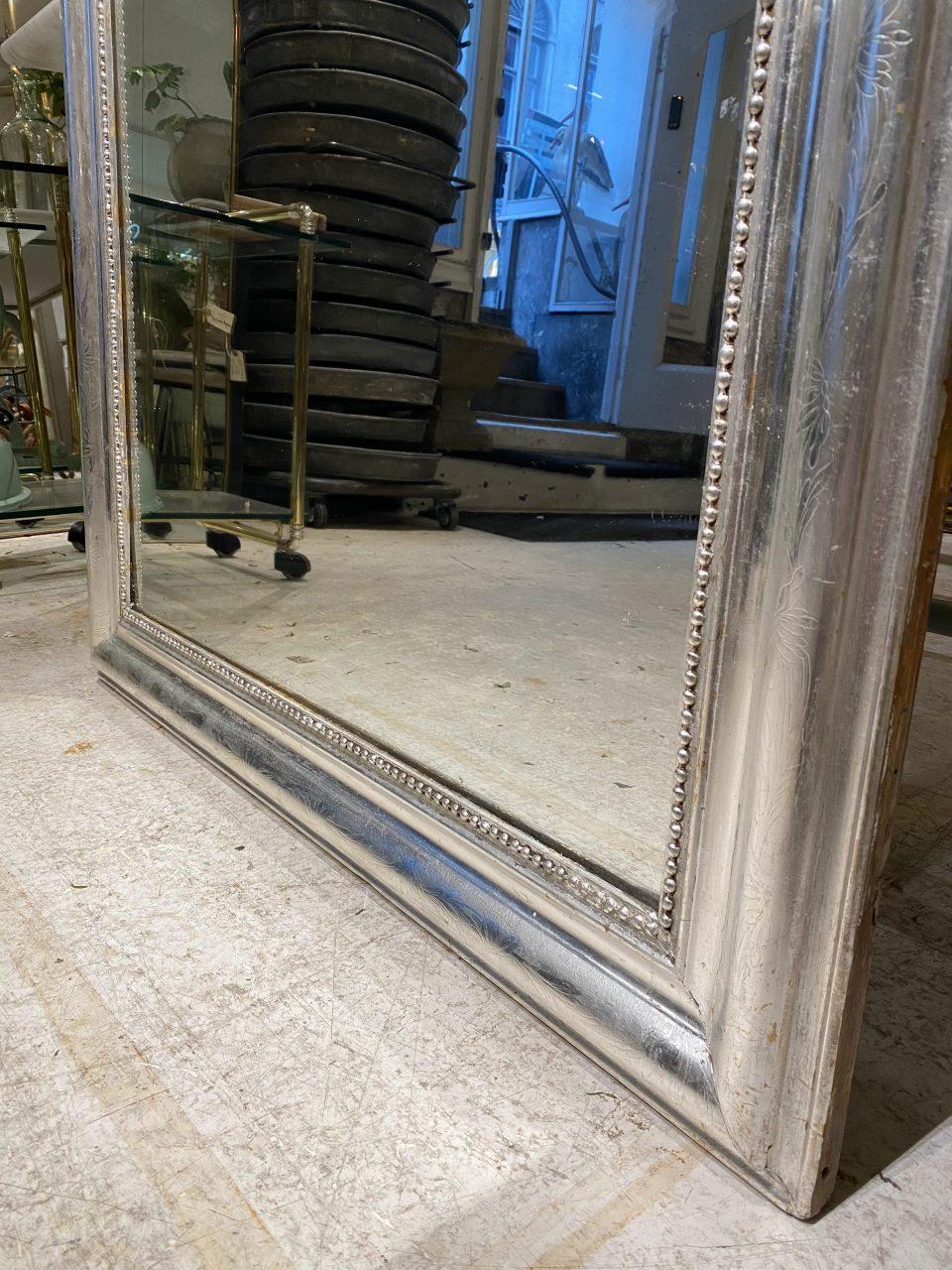 Antique French Louis Philippe Silver Mirror at 1stDibs