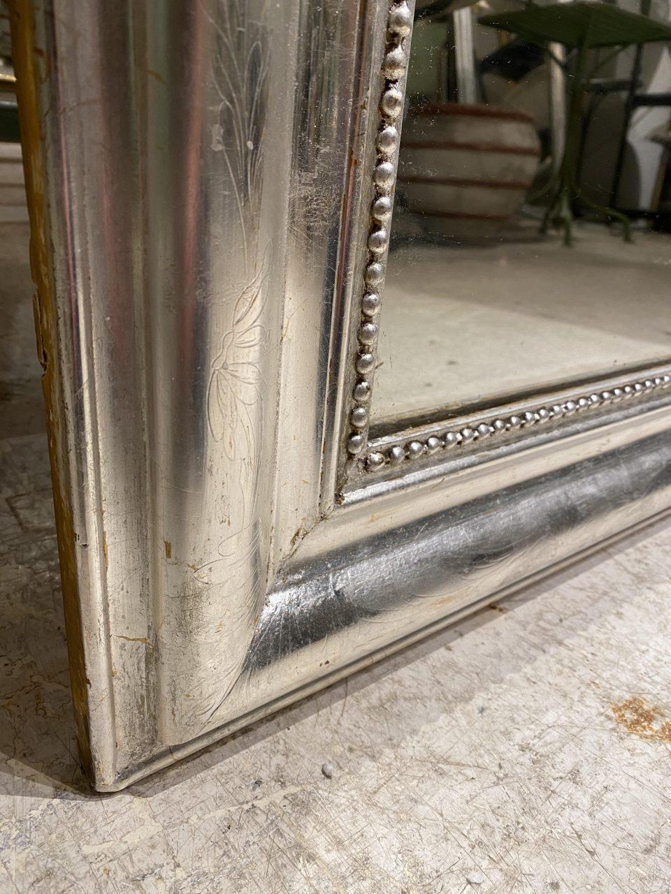Antique French Louis Philippe Silver Mirror at 1stDibs