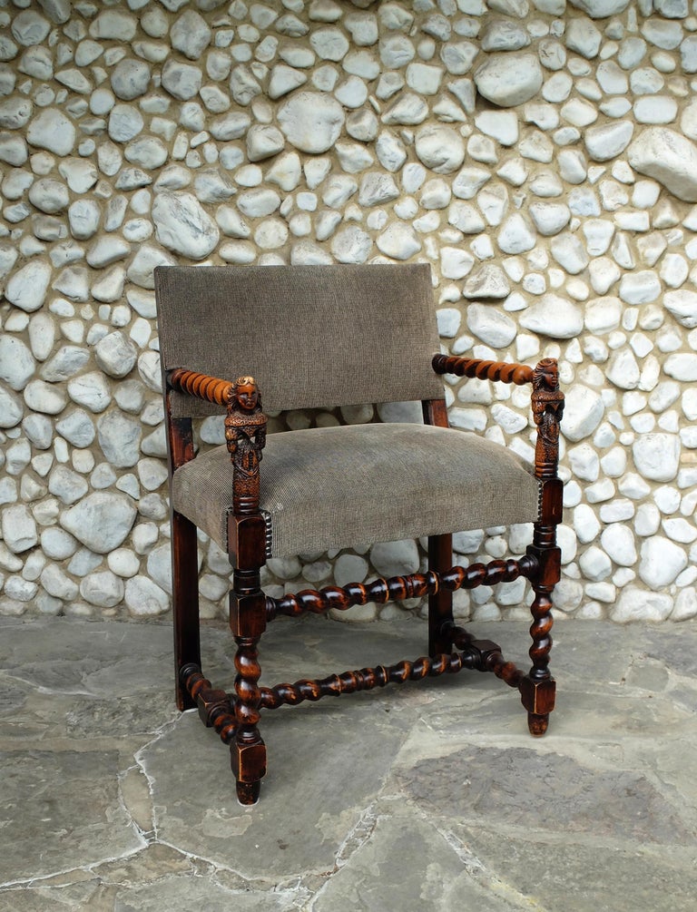 Antique French Louis XIII Style Armchair from the 19th Century ...