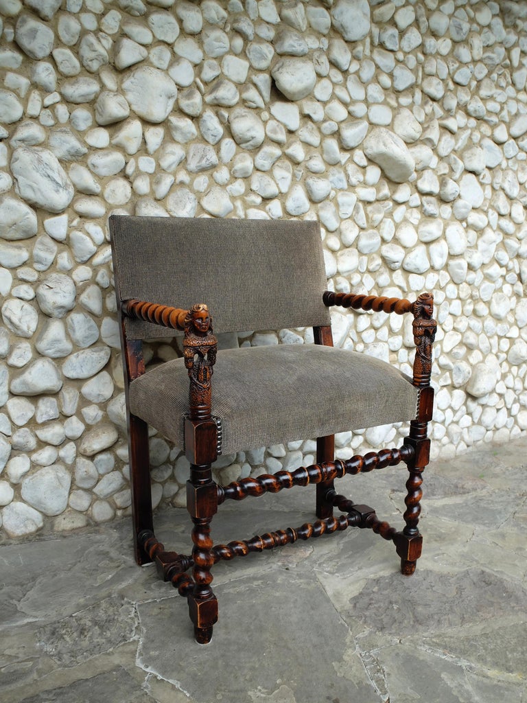 Antique French Louis XIII Style Armchair from the 19th Century ...