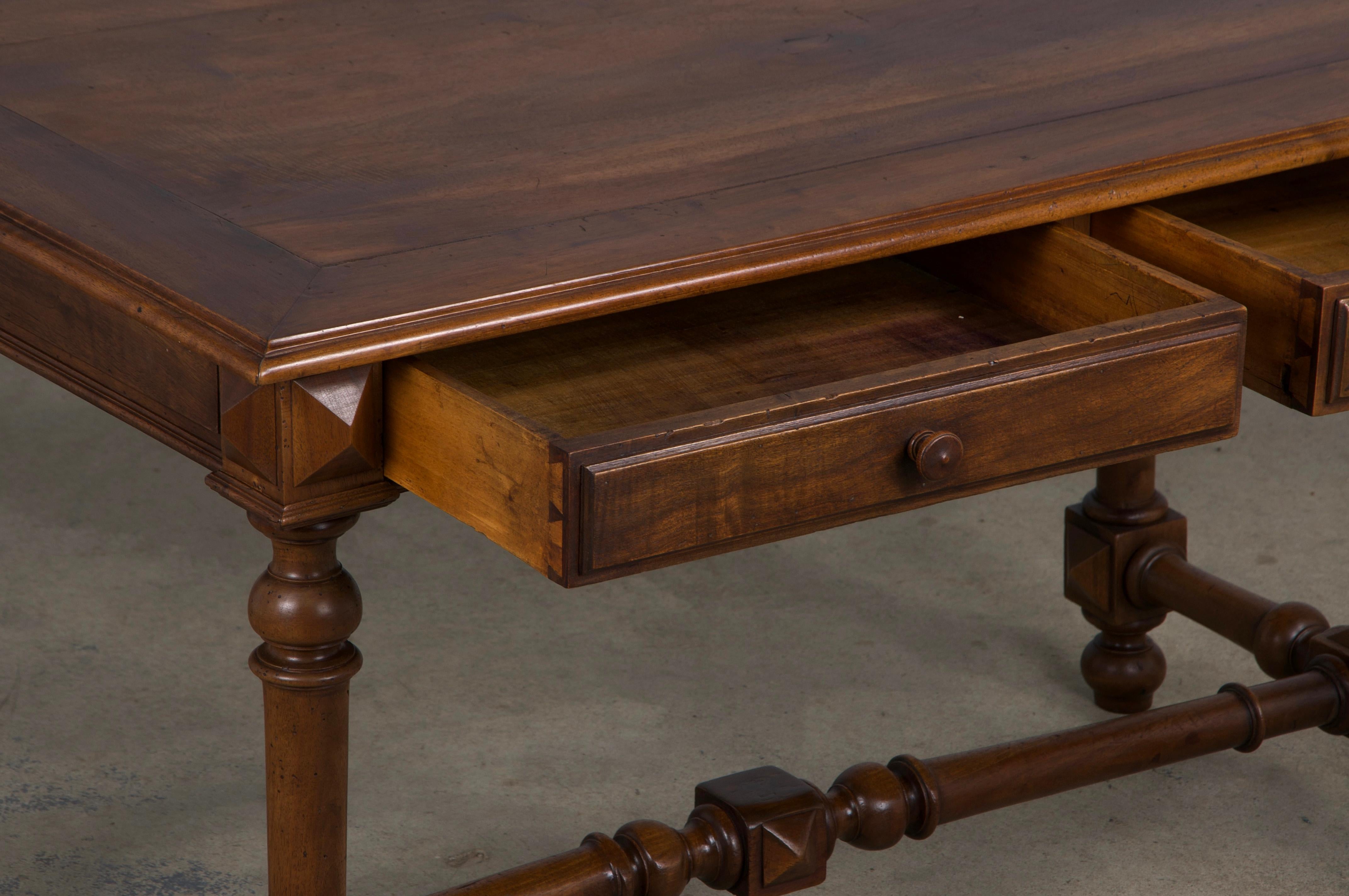 Antique French Louis XIII Style Walnut Writing Desk For Sale at 1stDibs