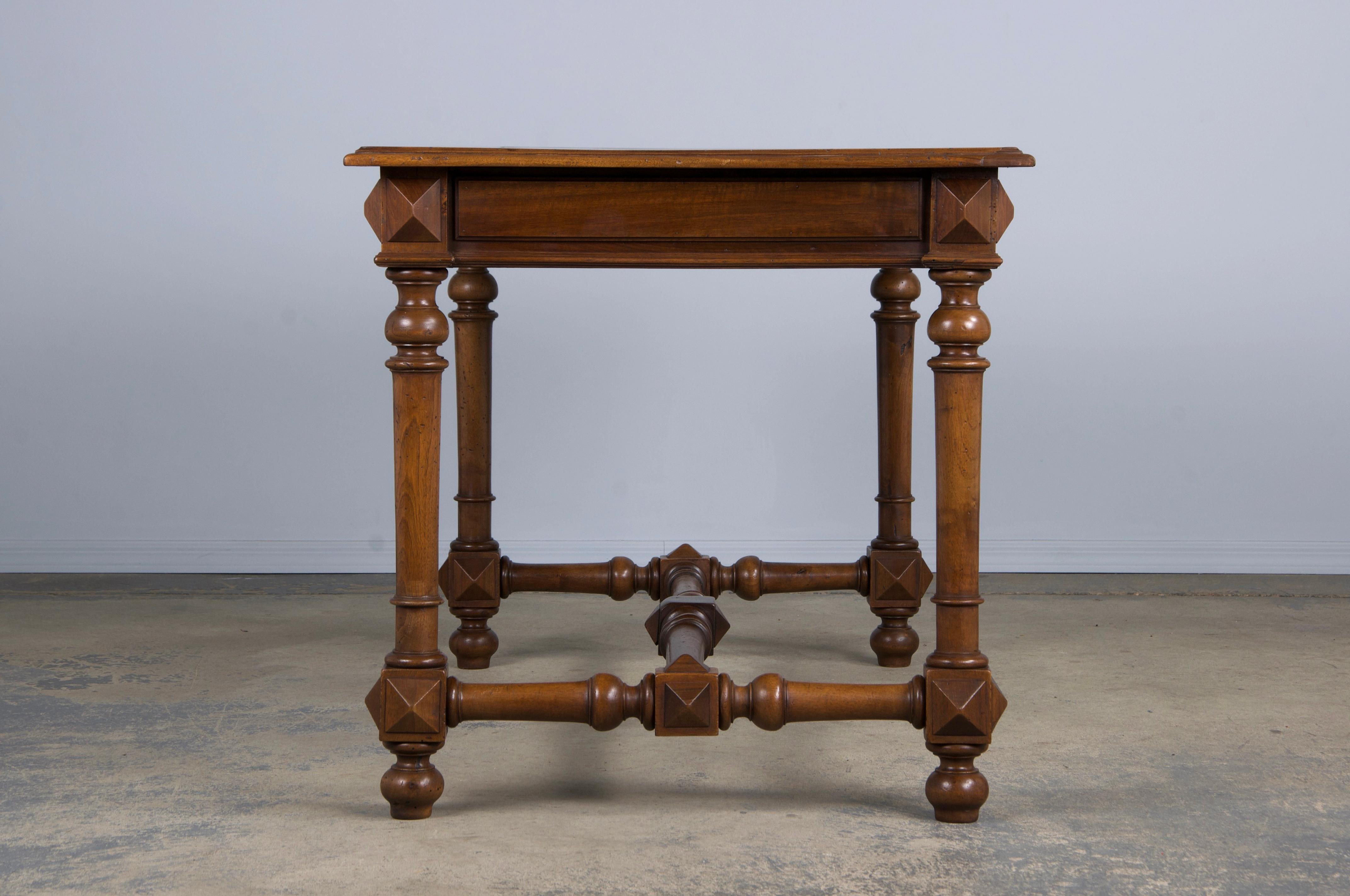 Antique French Louis XIII Style Walnut Writing Desk For Sale at 1stDibs