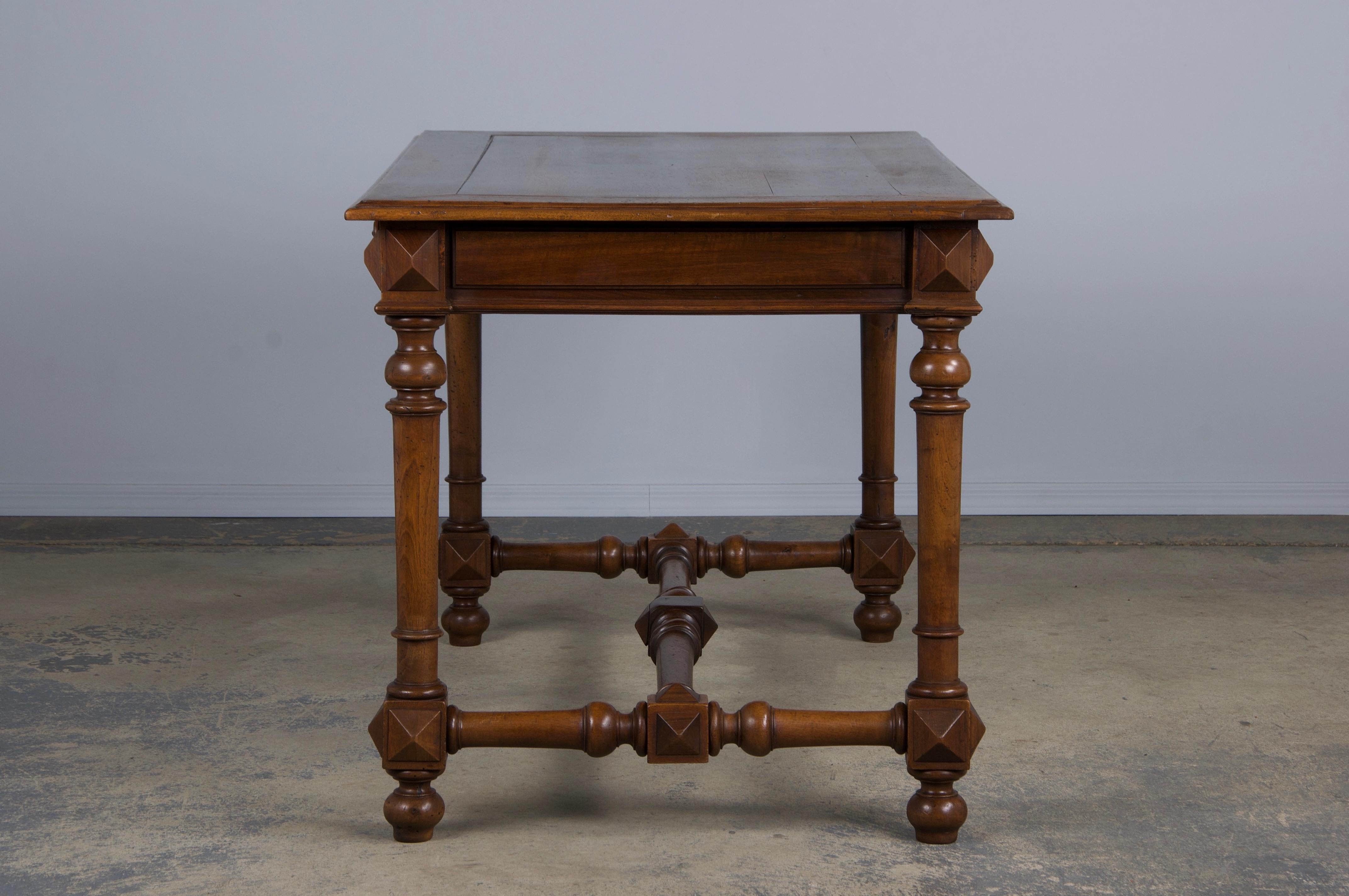 Antique French Louis XIII Style Walnut Writing Desk For Sale at 1stDibs