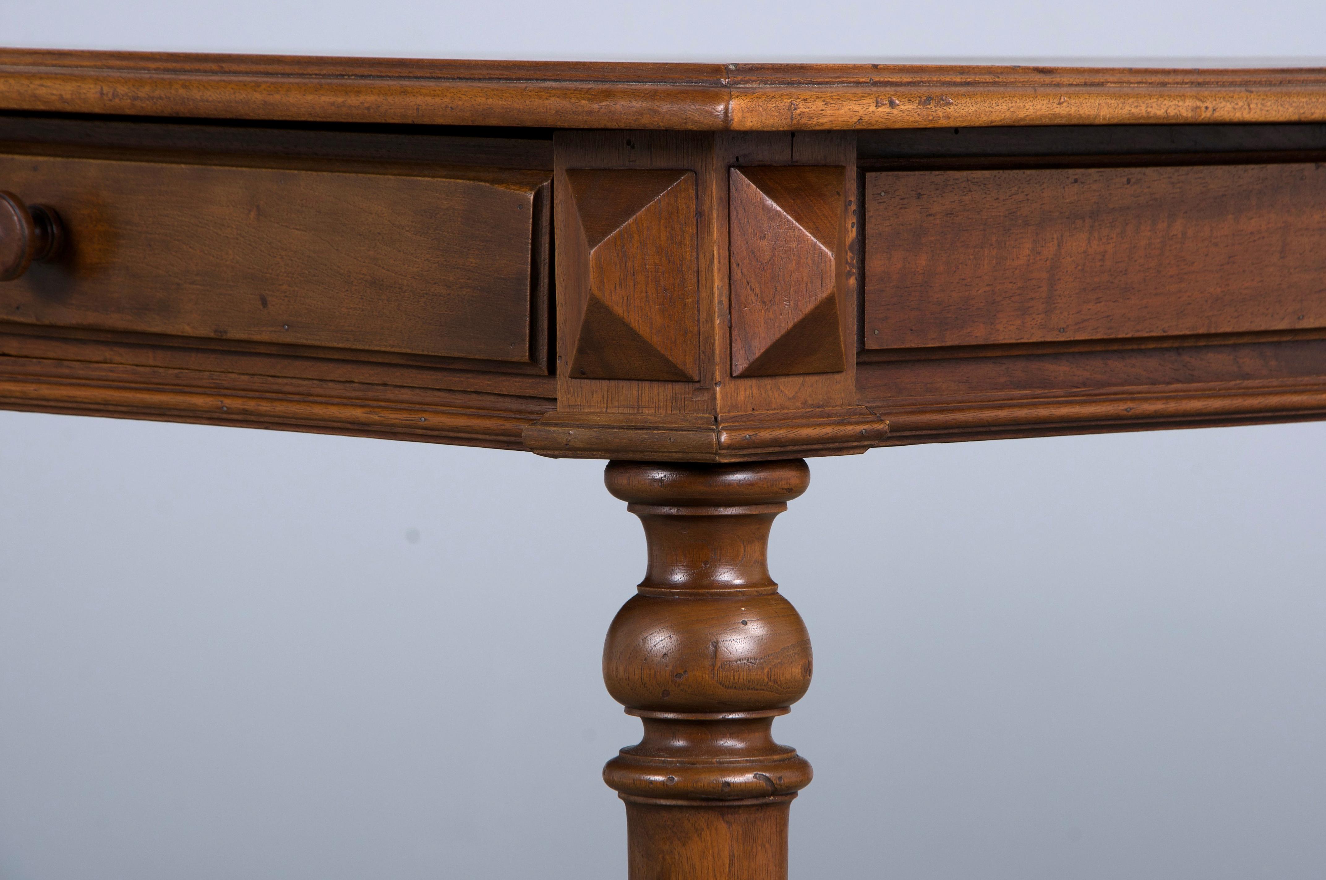 Antique French Louis XIII Style Walnut Writing Desk For Sale at 1stDibs