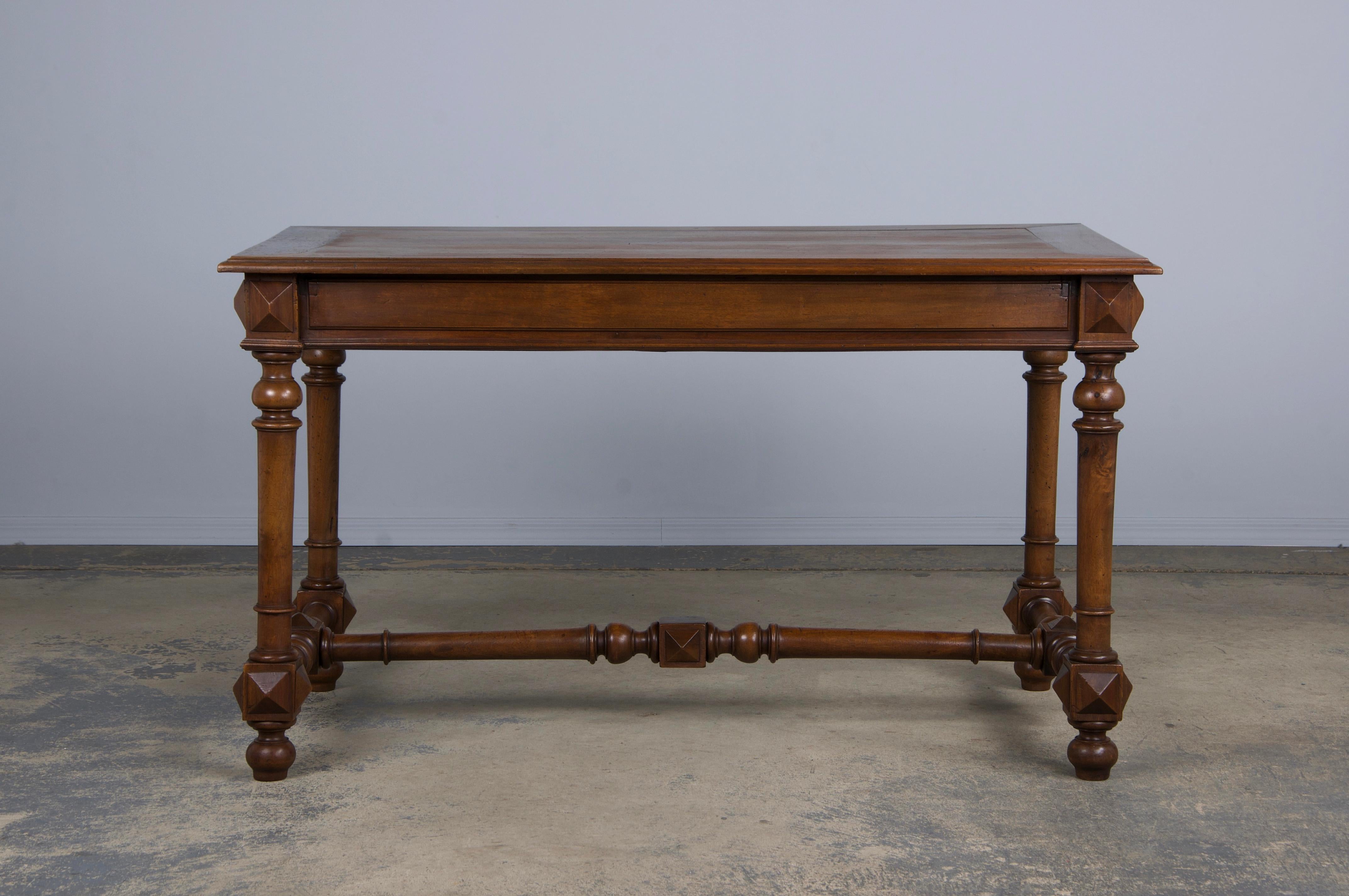 Antique French Louis XIII Style Walnut Writing Desk For Sale at 1stDibs