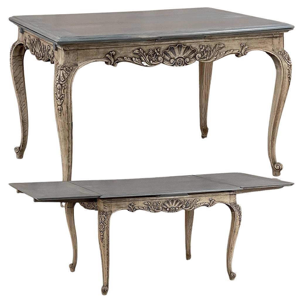 c.1920 French Walnut Draw Leaf Dining Table Conversion at 1stDibs