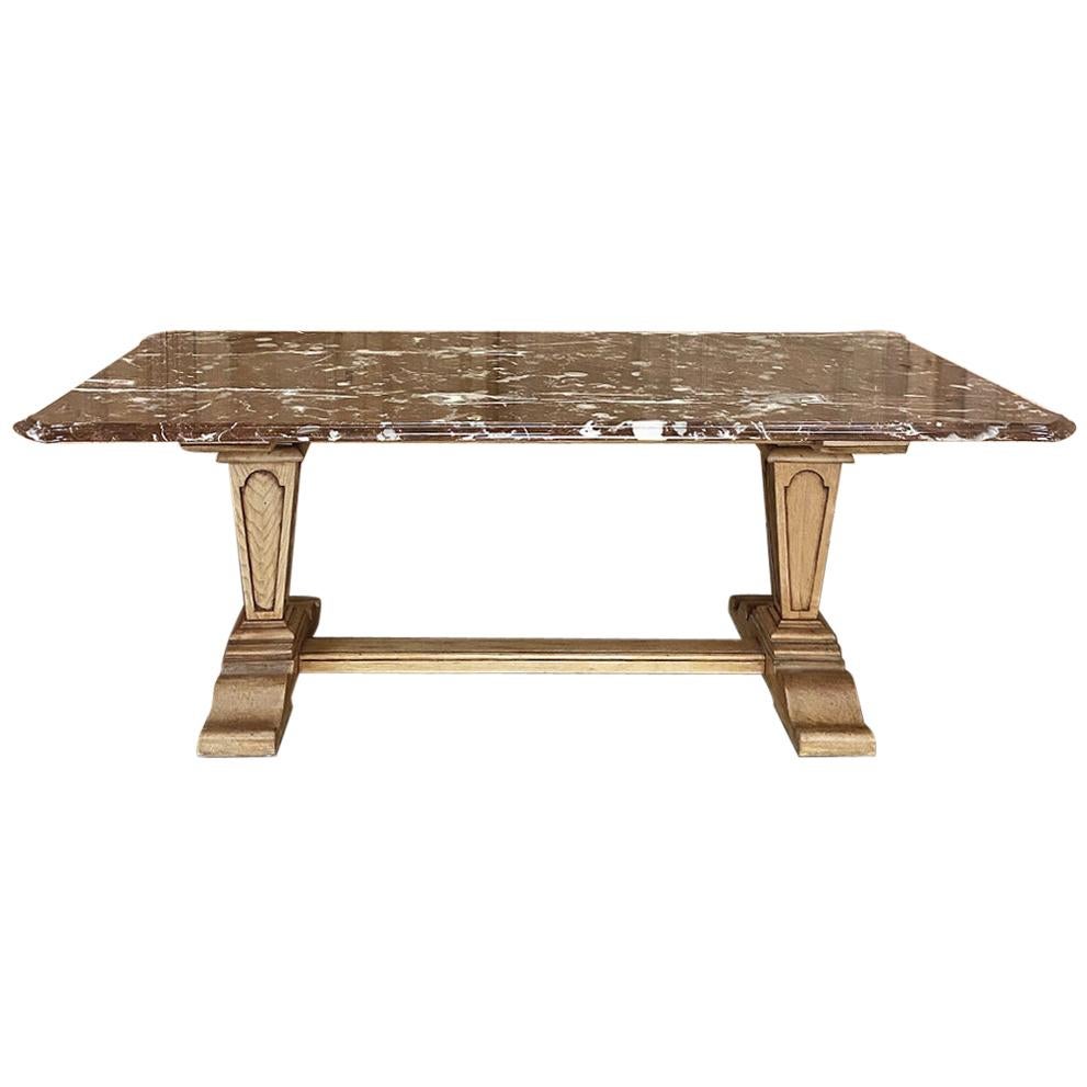 Single Pedestal Black Marble-Top Dining Table at 1stDibs