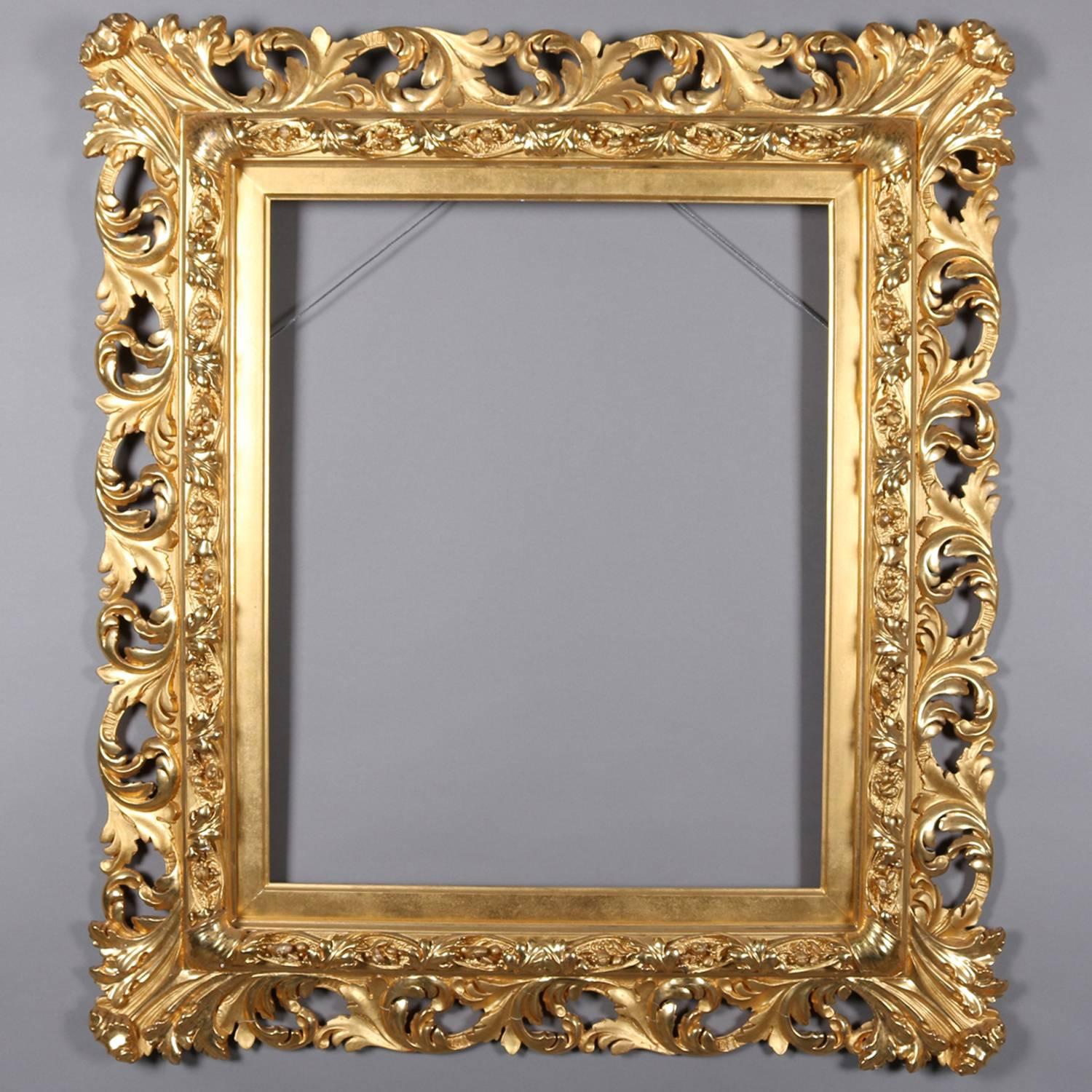 Antique French Louis XIV Reticulated Gold Giltwood Acanthus First ...