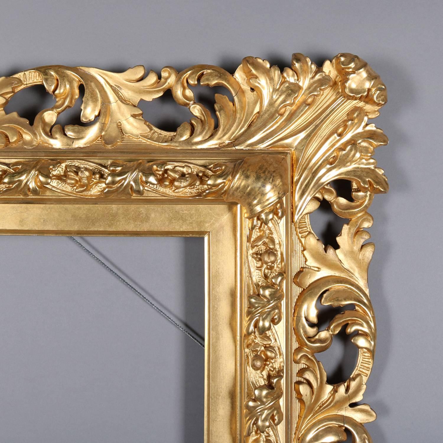 Antique French Louis XIV Reticulated Gold Giltwood Acanthus First ...