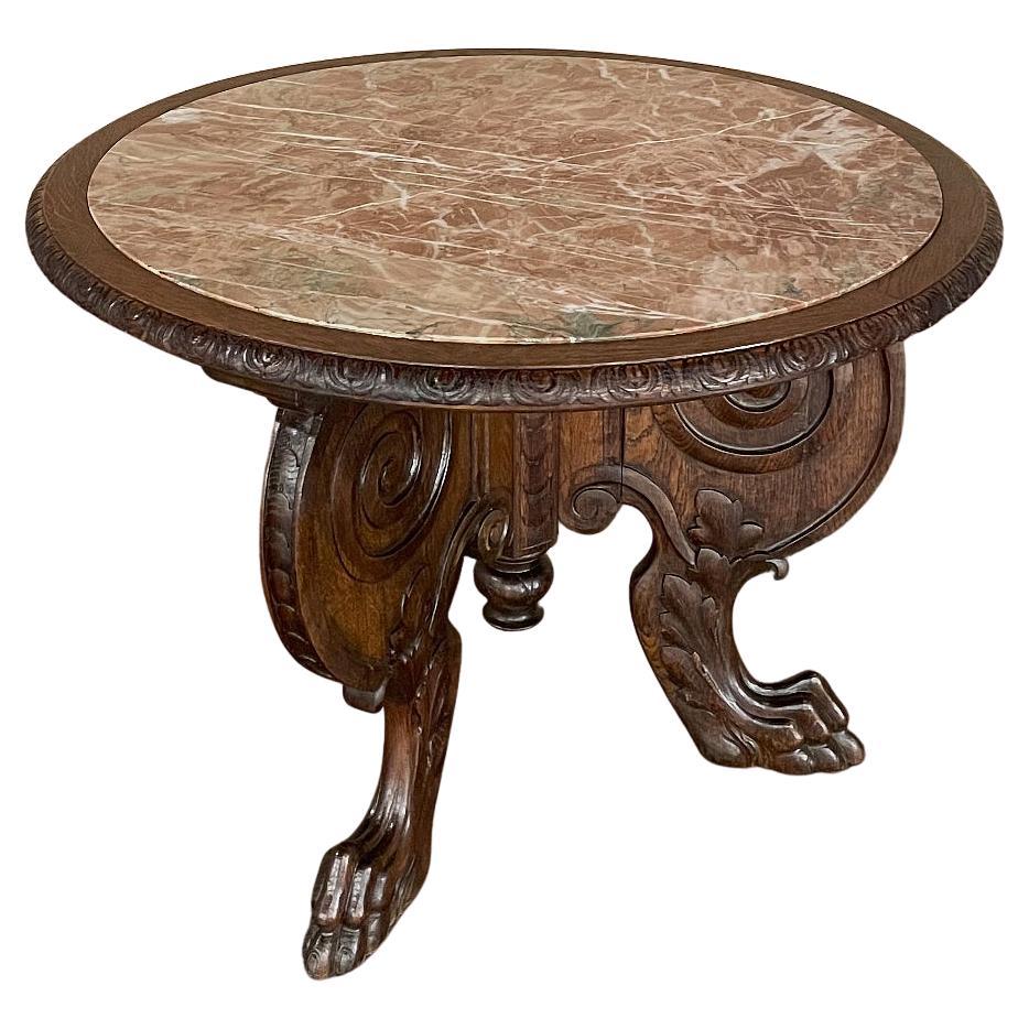 Antique Eastlake Carved Walnut Marble Top Table, Circa 1890 For Sale at ...