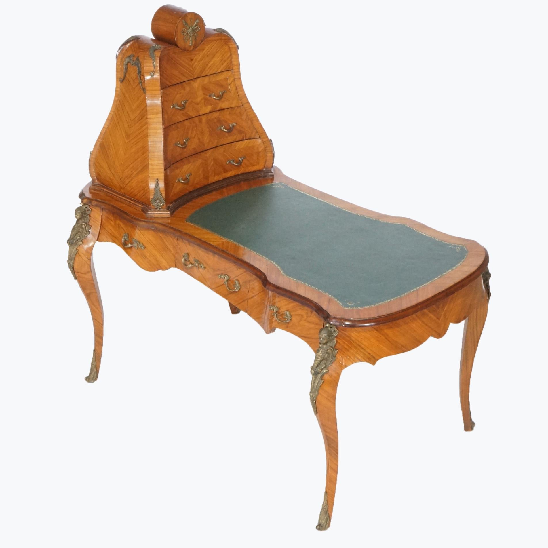 Antique French Louis XIV Style Satinwood and Kingwood Writing Desk ...