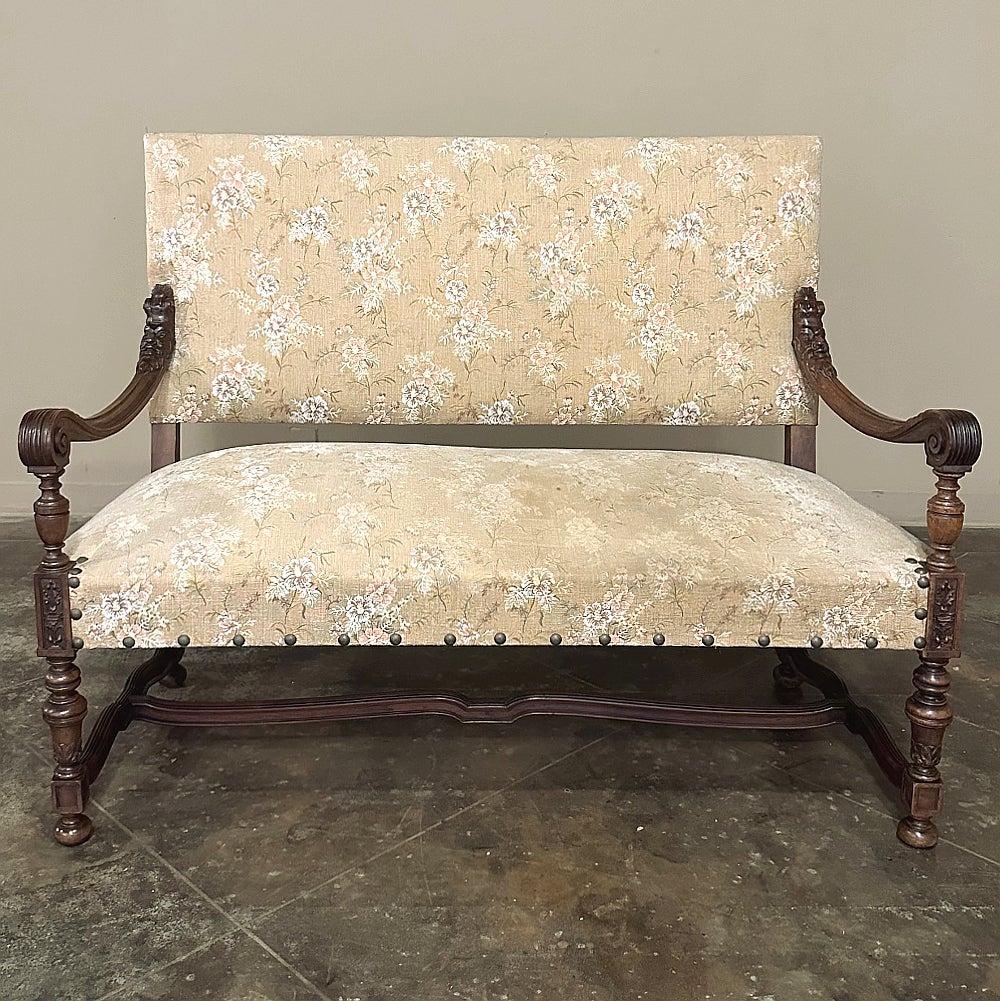Antique French Louis XIV Walnut Canape ~ Sofa ~ Settee For Sale at 1stDibs